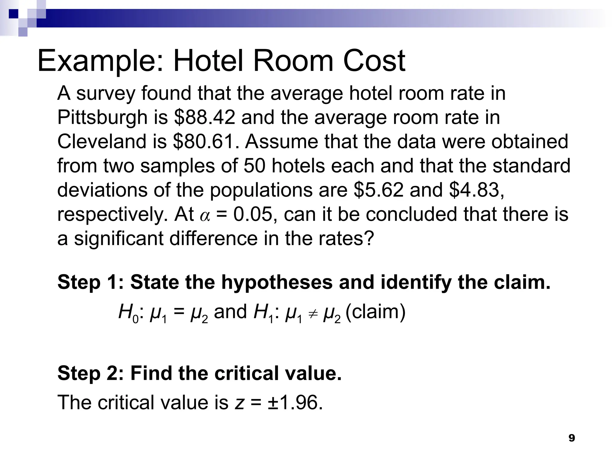 testing the difference between two means | PPT