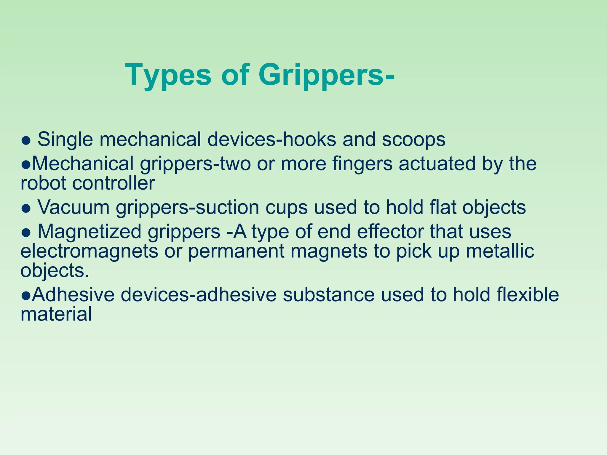 Basics of Robotics Griper and lifting mechanism | PPT