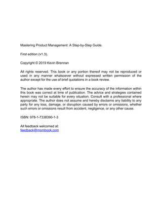 Mastering Product Management A Stepbystep Guide Kevin Brennan | PDF