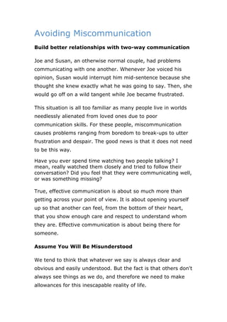 Theun Mares On Avoiding Miscommunication | PDF | Parenting Babies and ...
