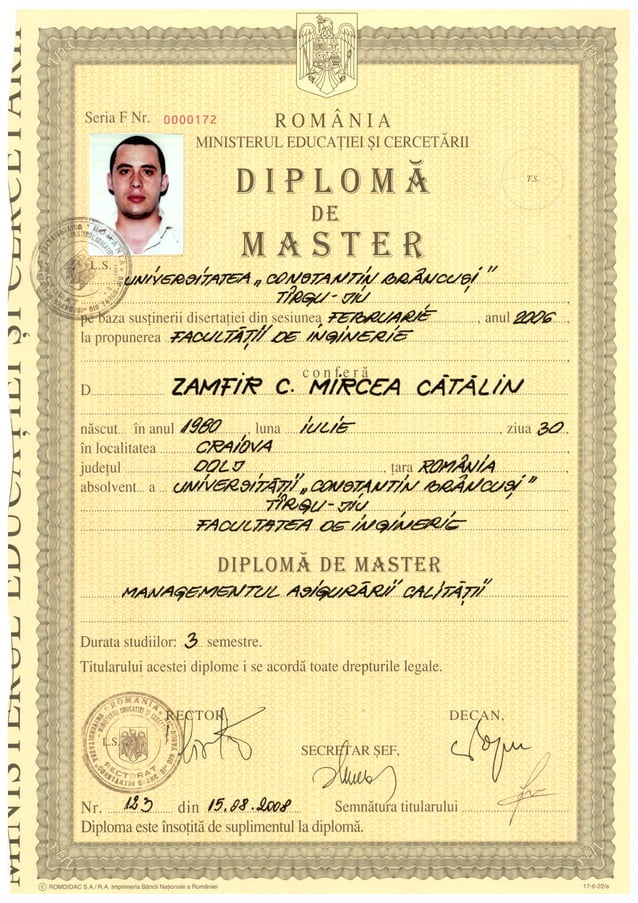 diploma master calitate | PDF