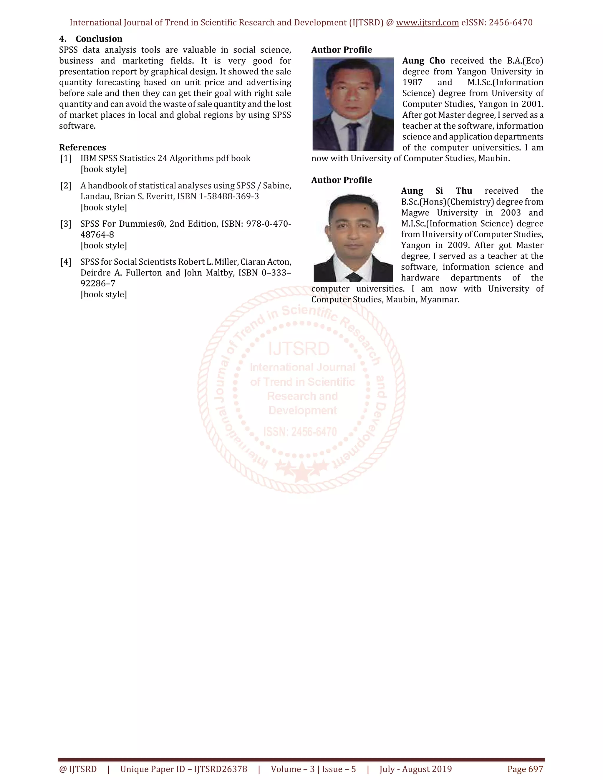 Applied Spss For Data Forecasting Of Sale Quantity Pdf Business