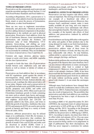 A Review Study on Different Types of Food Preservatives and their ...