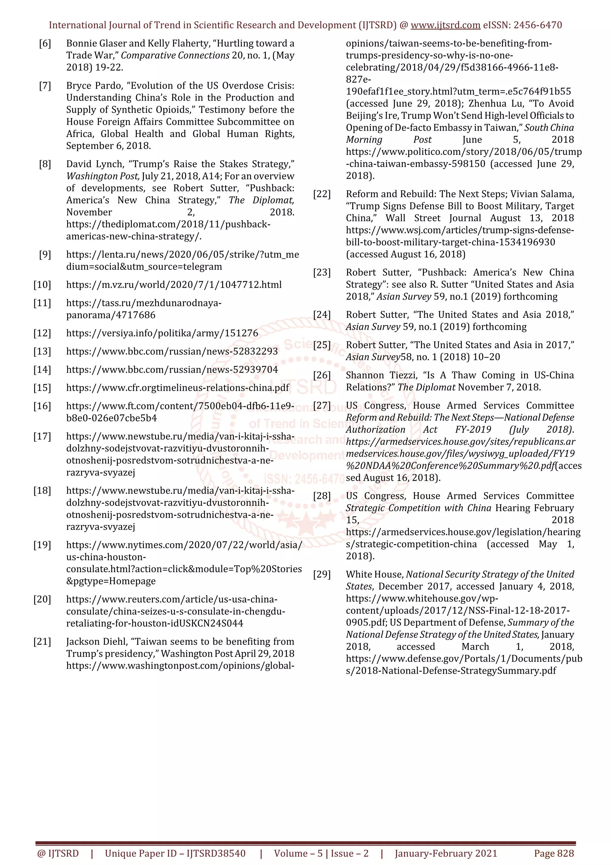 Comparative Analysis of US China Relations during Trump Administration ...