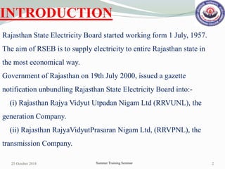SUMMER TAINING PPT 132 KV GSS CPWD JAIPUR | PPTX