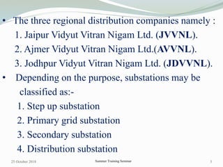 SUMMER TAINING PPT 132 KV GSS CPWD JAIPUR | PPTX