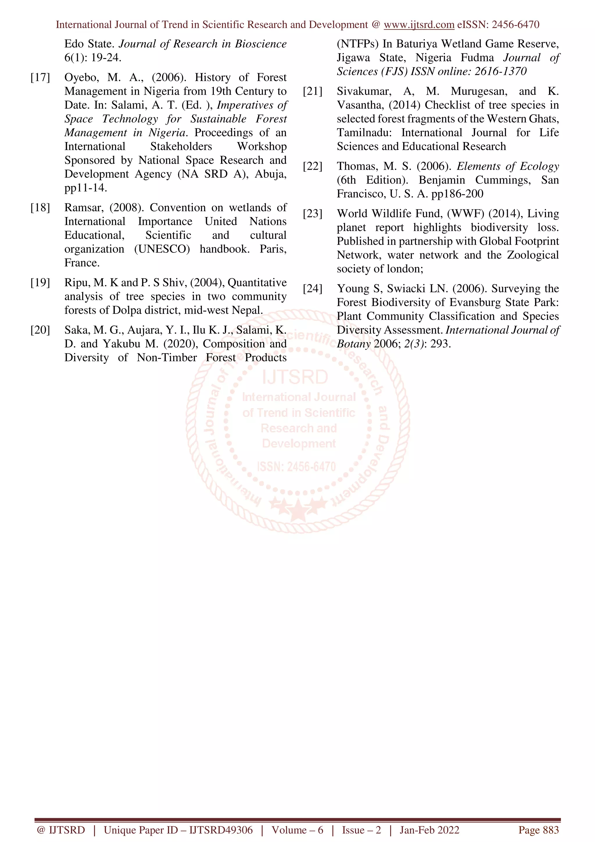 Importance Value Index IVI of Tree Species and Diversity of Baturiya ...