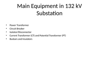 Overview of 132 kV Substation (Layout, Components, Operation) | PPTX