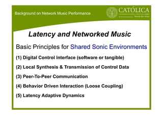 BASIC PRINCIPLES OF NETWORKED MUSIC PERFORMANCE | PDF