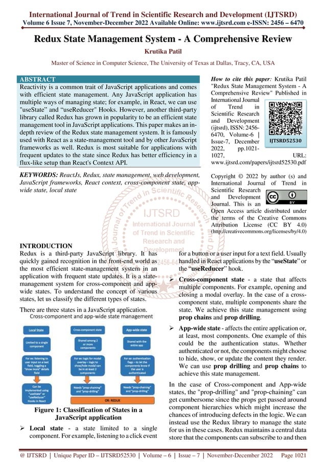 Redux State Management System A Comprehensive Review | PDF | Web Development | Internet