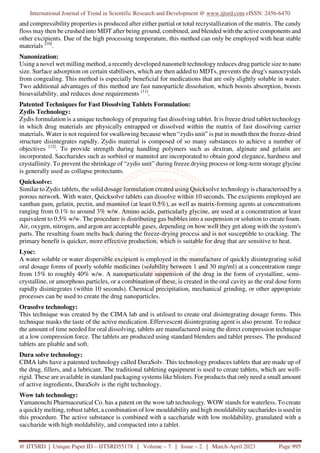 Review on Formulation Approaches and Evaluation Parameters of Mouth ...