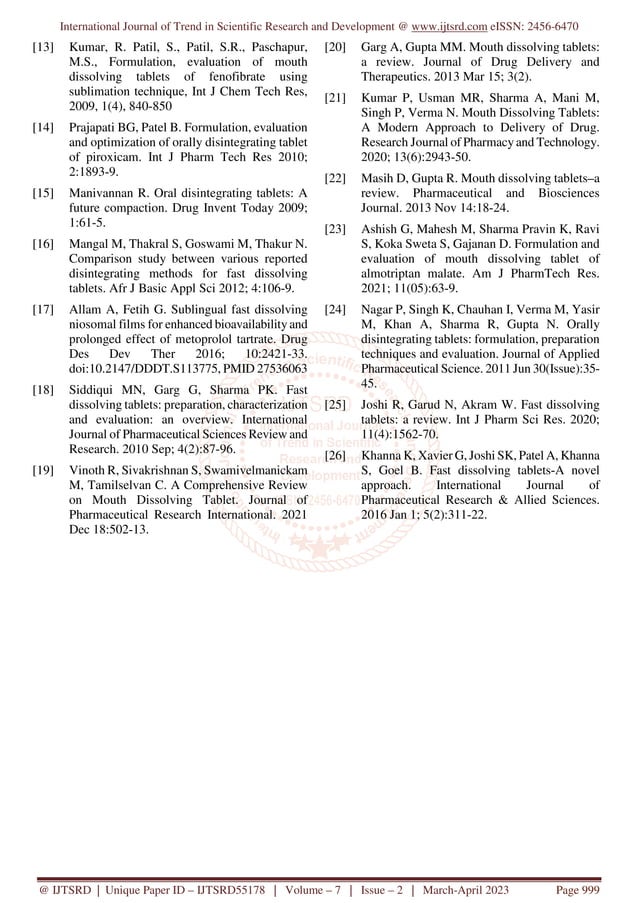 Review On Formulation Approaches And Evaluation Parameters Of Mouth