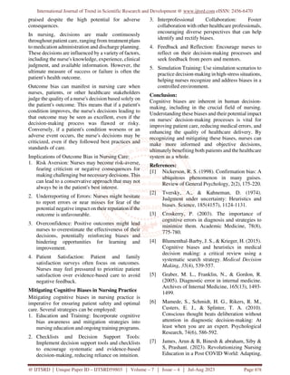 Unraveling the Mind How Cognitive Biases Shape Nurses Decision Making | PDF