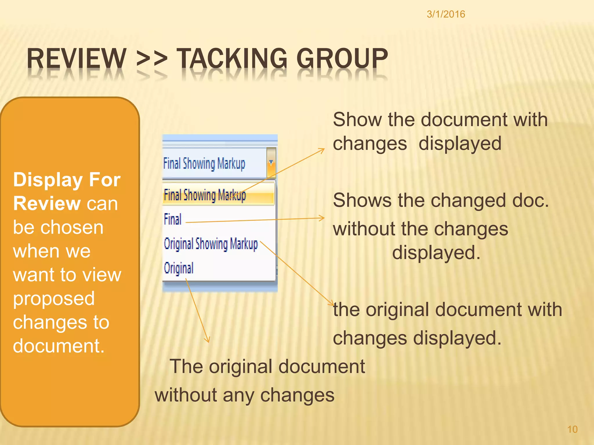 MS Word Review & View Tab | PPTX