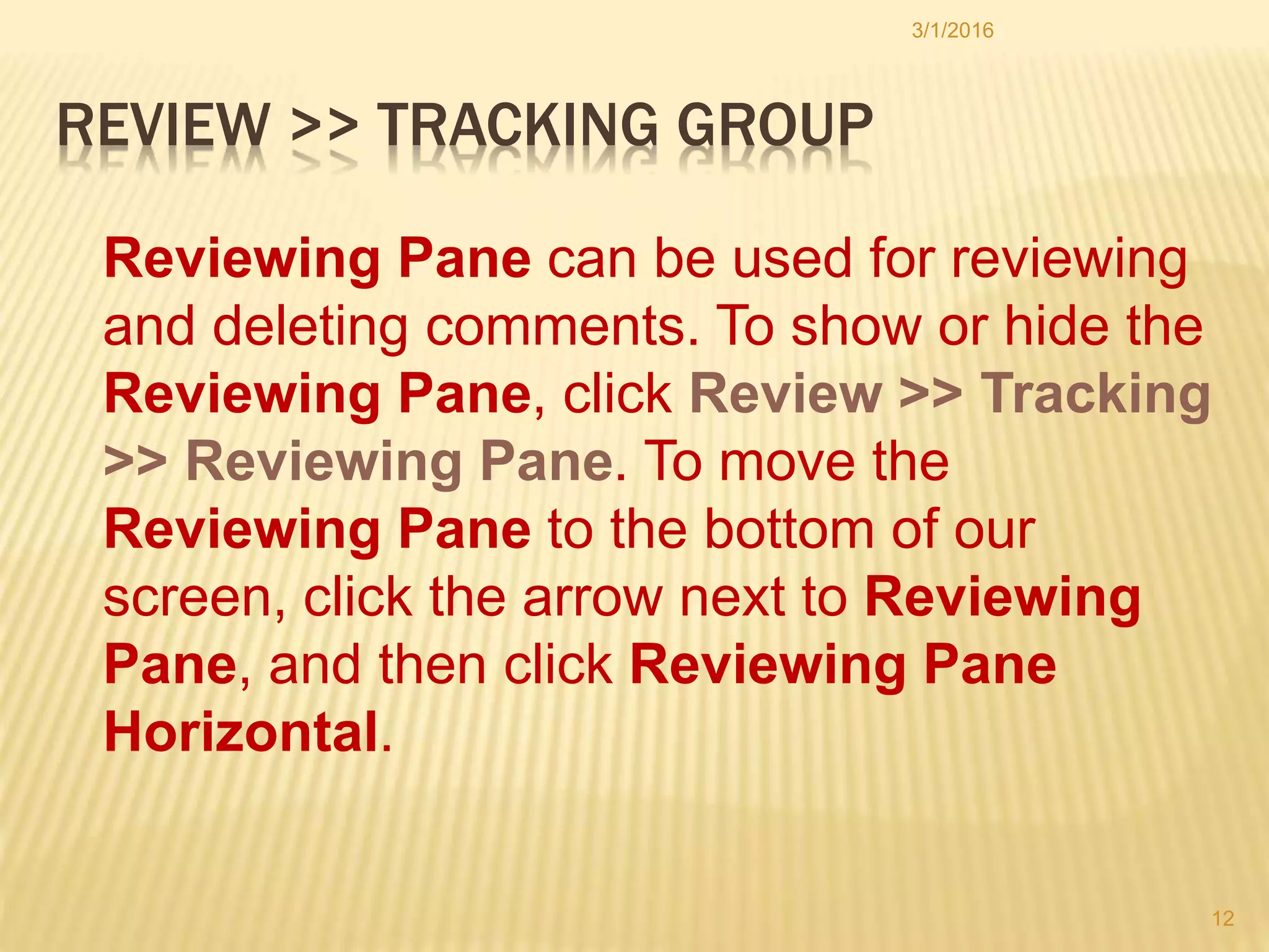 MS Word Review & View Tab | PPTX