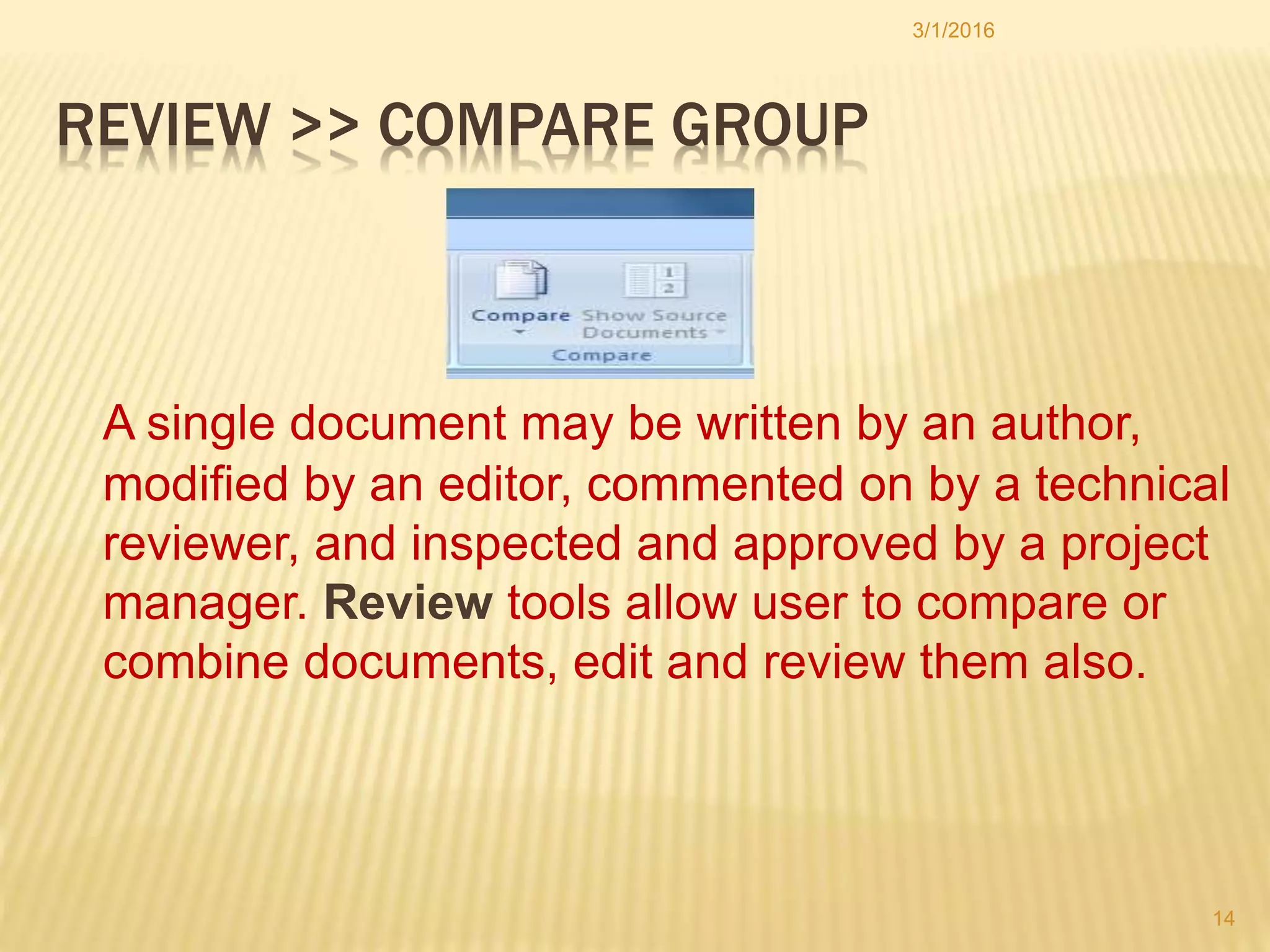 MS Word Review & View Tab | PPTX