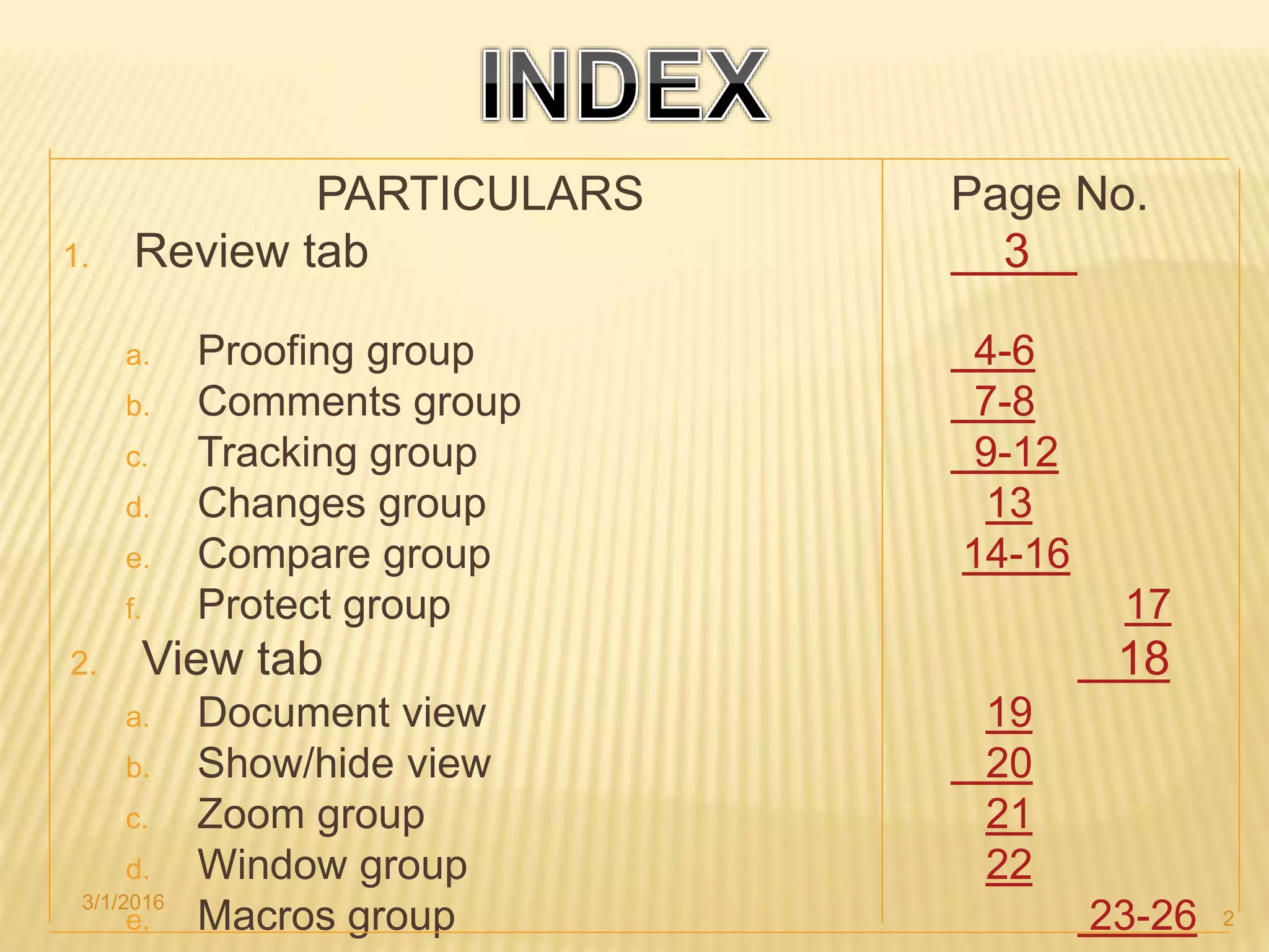 MS Word Review & View Tab | PPTX