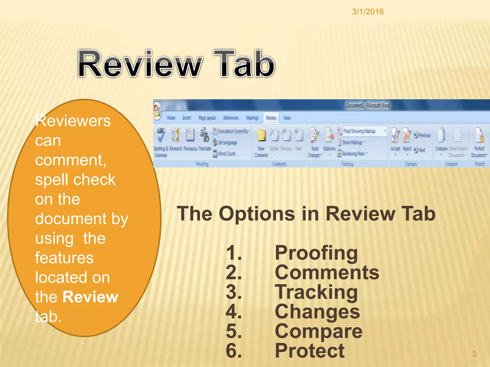 MS Word Review & View Tab | PPTX