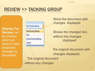 MS Word Review & View Tab | PPTX