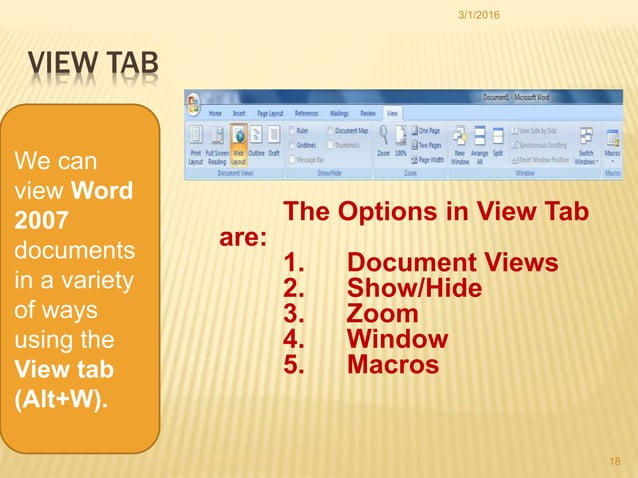 MS Word Review & View Tab | PPTX