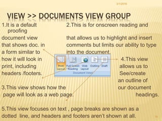 MS Word Review & View Tab | PPTX