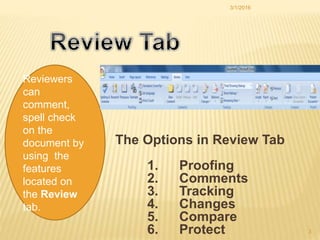 MS Word Review & View Tab | PPTX