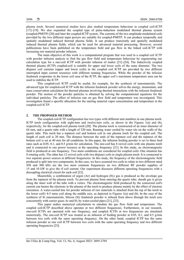 Numerical analysis in Ar-H2 coupled-coil inductively coupled thermal plasma with Si feedstock ...