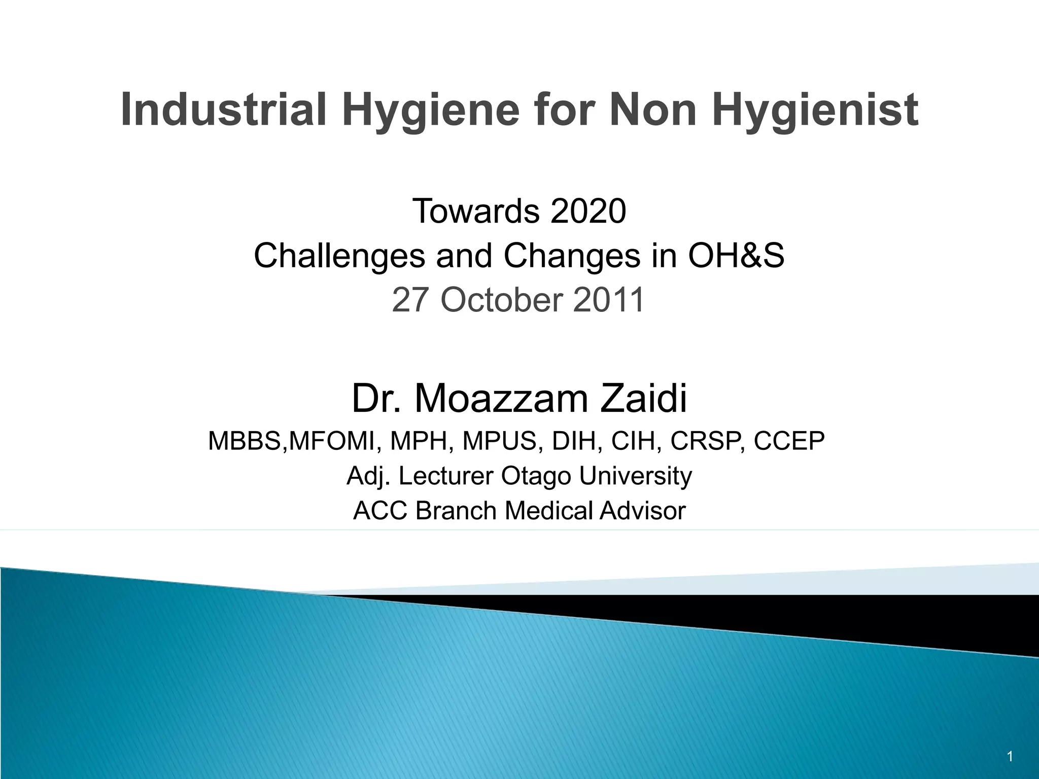 Industrial Hygiene for Non Hygienist | PPT