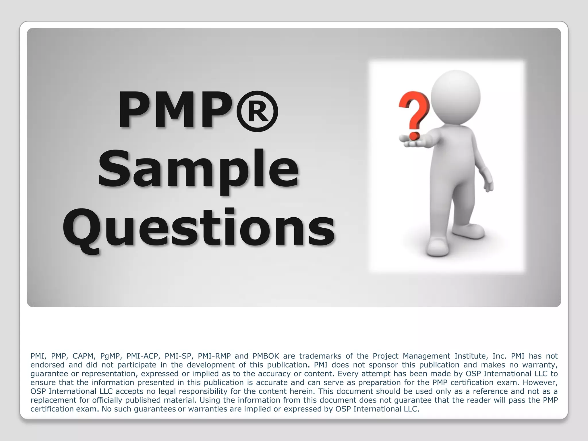 PMP Sample Questions Set 5 | PDF | Business Accounting & Finance | Business