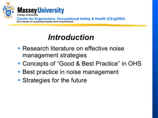 Effective Strategies in the Prevention of Noise Induced Hearing Loss | PPT