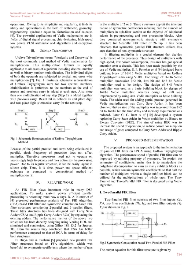 Design and Implementation of Parallel FIR Filter Using High Speed Vedic Multiplier | PDF
