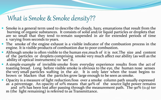 Measurement of Smoke Density using Bosch type smoke meter | PPTX