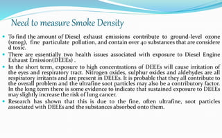 Measurement of Smoke Density using Bosch type smoke meter | PPTX