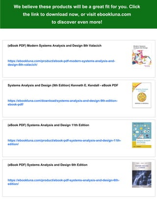 (eBook PDF) Modern Systems Analysis and Design 9th Edition | PDF