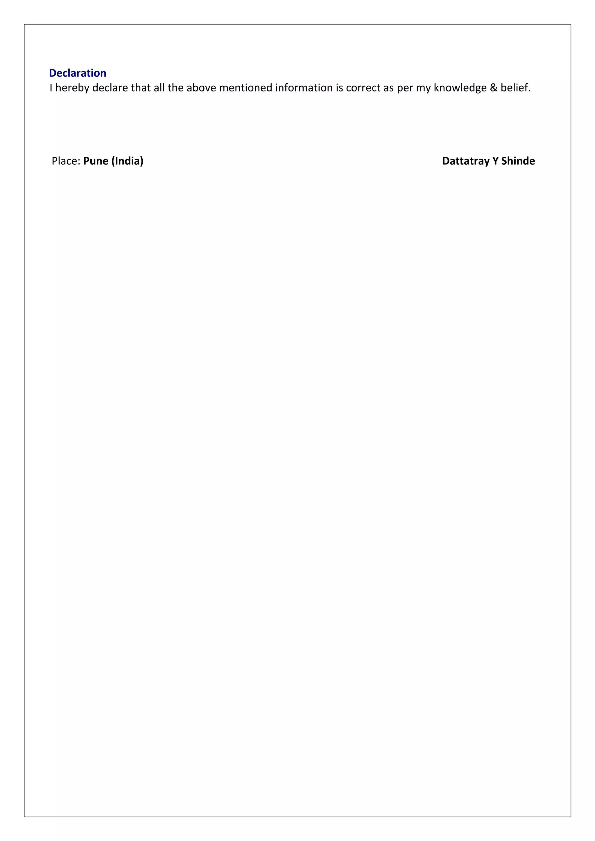 Dattatray Shinde_current CV | PDF