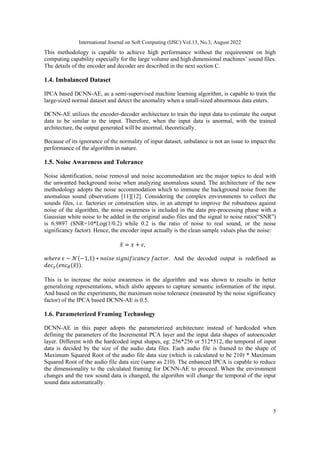 INTRODUCTION OF A NOVEL ANOMALOUS SOUND DETECTION METHODOLOGY | PDF