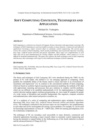 Soft Computing: Contents, Techniques and Application | PDF