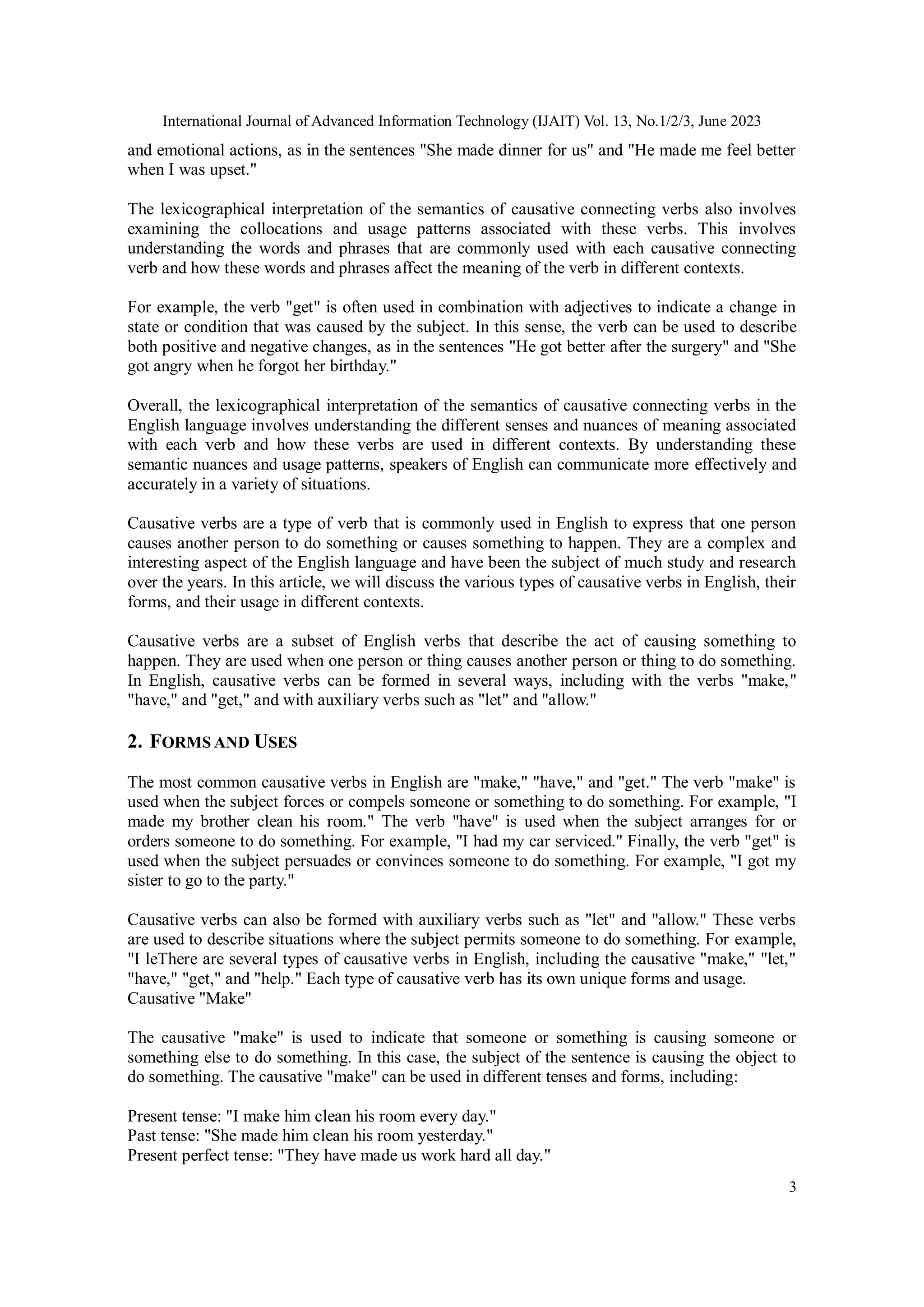 TYPES OF CAUSATIVE VERBS IN ENGLISH, THEIR FORMS AND USAGE IN DIFFERENT CONTEXTS | PDF