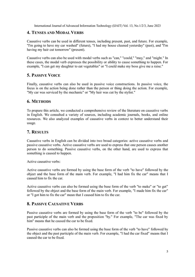 TYPES OF CAUSATIVE VERBS IN ENGLISH, THEIR FORMS AND USAGE IN DIFFERENT ...