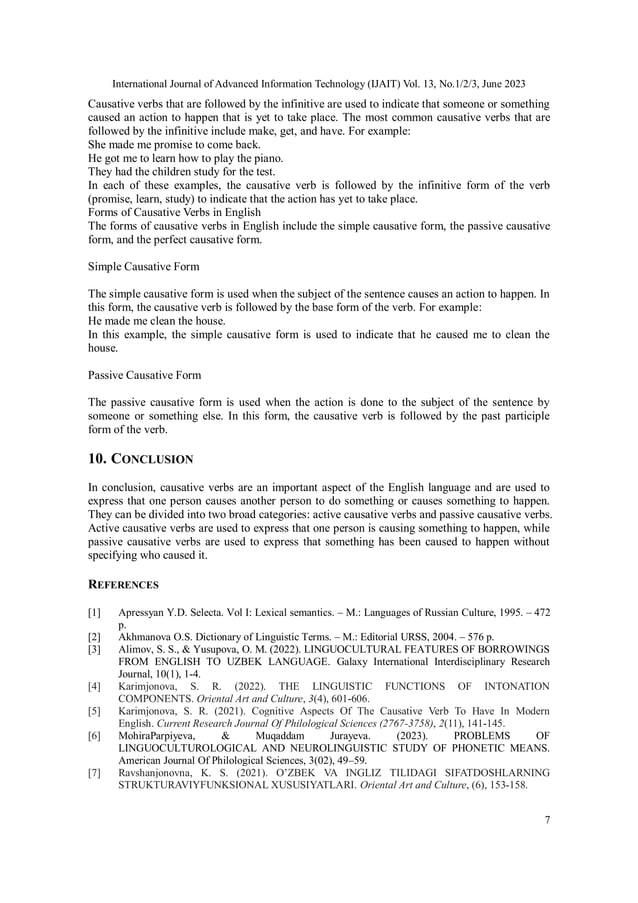 TYPES OF CAUSATIVE VERBS IN ENGLISH, THEIR FORMS AND USAGE IN DIFFERENT CONTEXTS | PDF