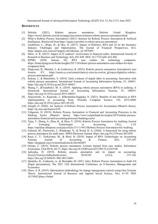 FINANCIAL STATEMENT AUDITS: LITERATUREBASED BENEFITS AND CHALLENGES OF USING ROBOTIC PROCESS ...