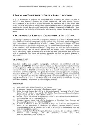 A COMPARATIVE STUDY FOR BLOCK CHAIN APPLICATIONS IN THE MANET | PDF