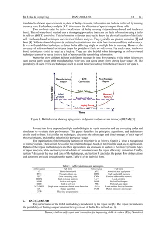 Memory built-in self-repair and correction for improving yield: a review | PDF
