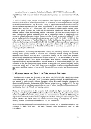 DISCOVERING JOAN MIRÓ THROUGH ARTIFICIAL INTELLIGENCE: AN EDUCATIONAL SCENARIO FOR PRESCHOOL ...