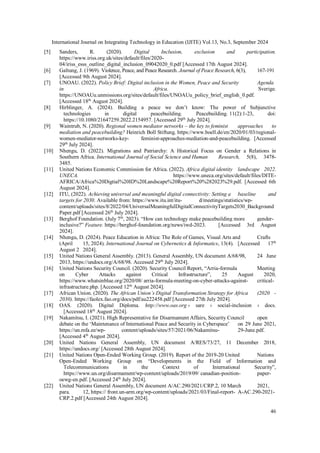 THE INTERNET OF PEACE: UNPACKING THE GENDER-IOT-PEACE BUILDING NEXUS IN ...