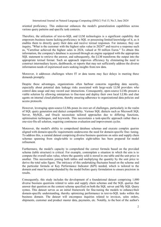 Fine-Tuning of Small/Medium LLMs for Business QA on Structured Data | PDF