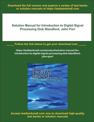 Solution Manual for Introduction to Digital Signal Processing Dick ...