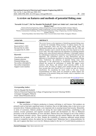 A review on features and methods of potential fishing zone | PDF