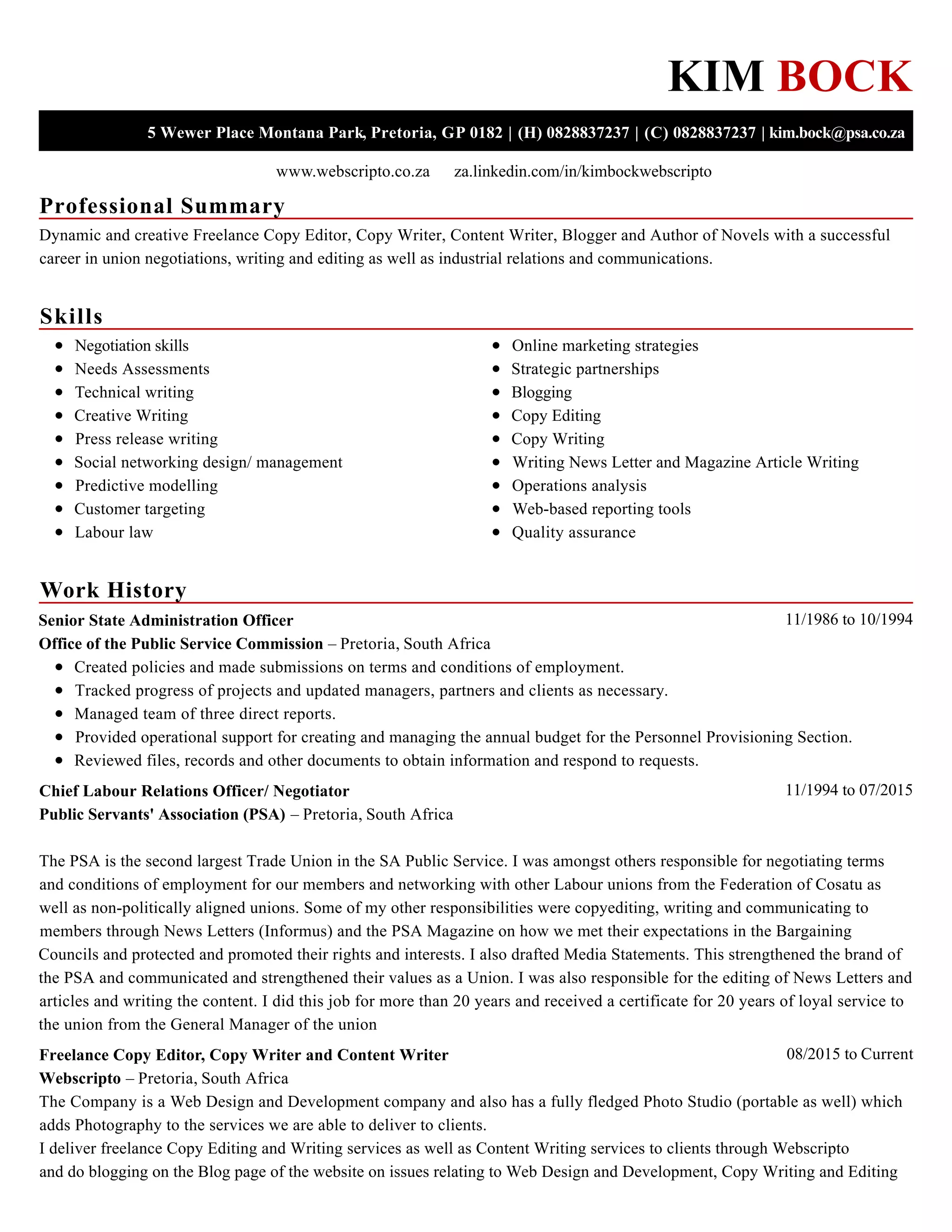 Kim Bock Resume 1 | PDF