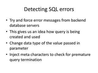 SQL injection | PPT